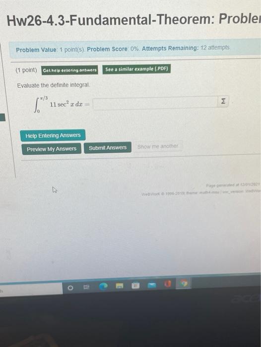 Solved Hw26-4.3-Fundamental-Theorem: Problem Problem Value 1 | Chegg.com