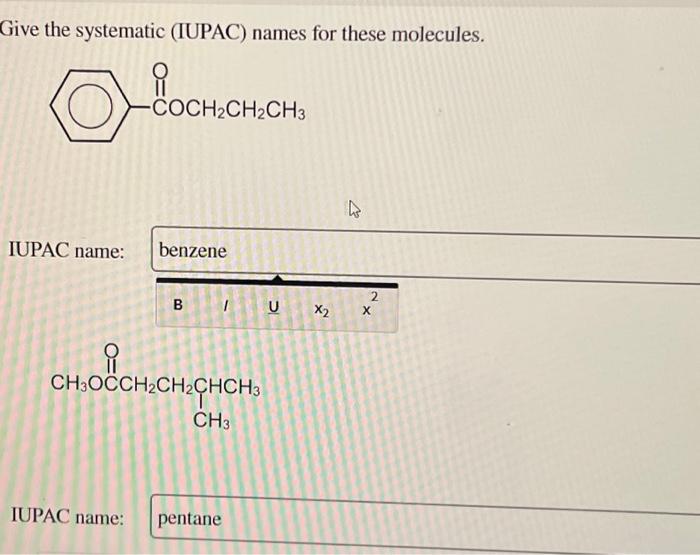 Solved Give the systematic (IUPAC) names for these | Chegg.com