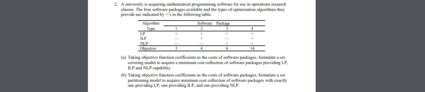 Solved A university is acquiring mathematical programming | Chegg.com