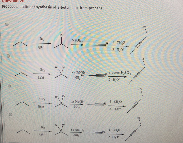Solved Propose an efficient synthesis of 2-butyn-1-ol from | Chegg.com