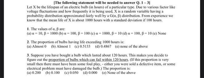 Solved [The following statement will be needed to answer | Chegg.com
