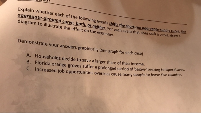 Solved Explain whether each of the following events shifts | Chegg.com