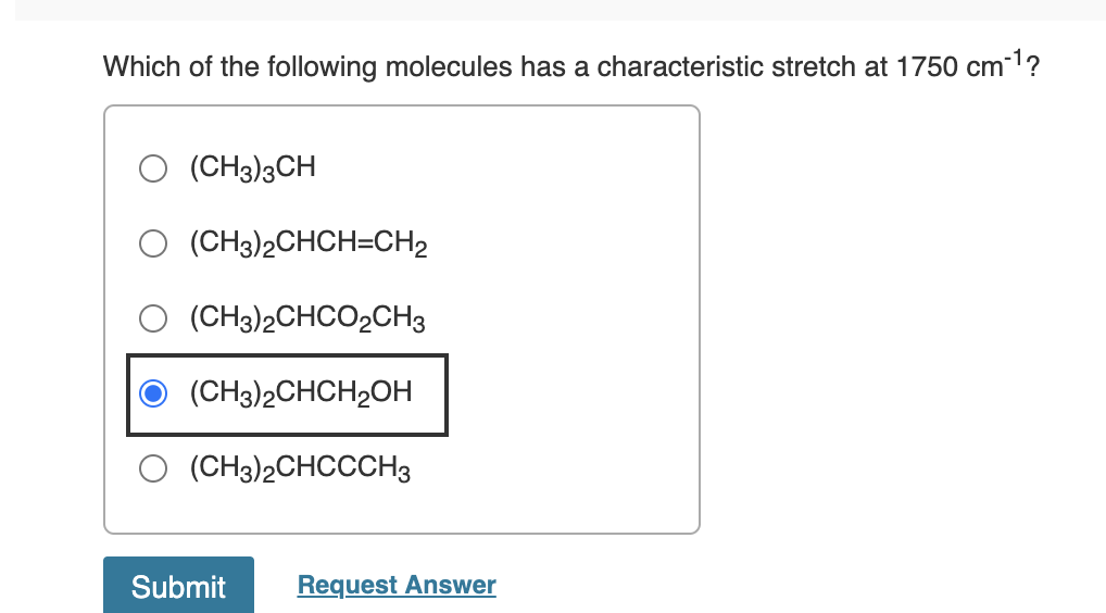 Solved Which of the following molecules has a characteristic | Chegg.com