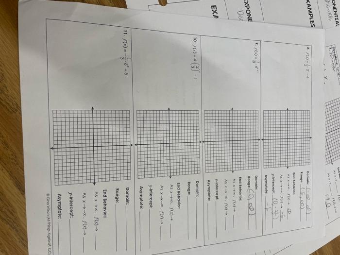 Solved ONENTIAL Growth XAMPLES EXPONE Der EXA Directions: | Chegg.com