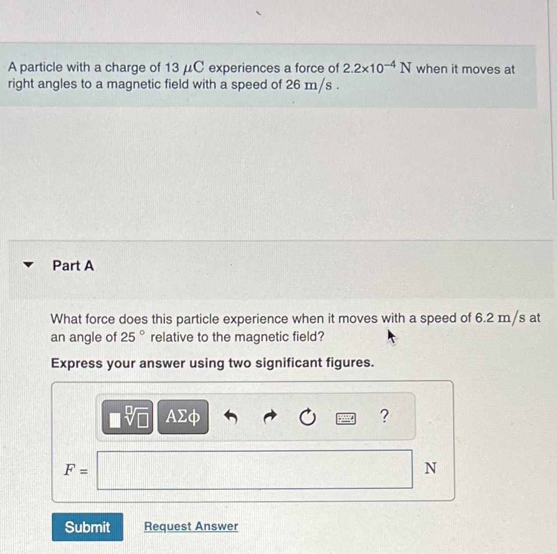 Solved A particle with a charge of 13μC ﻿experiences a force | Chegg.com