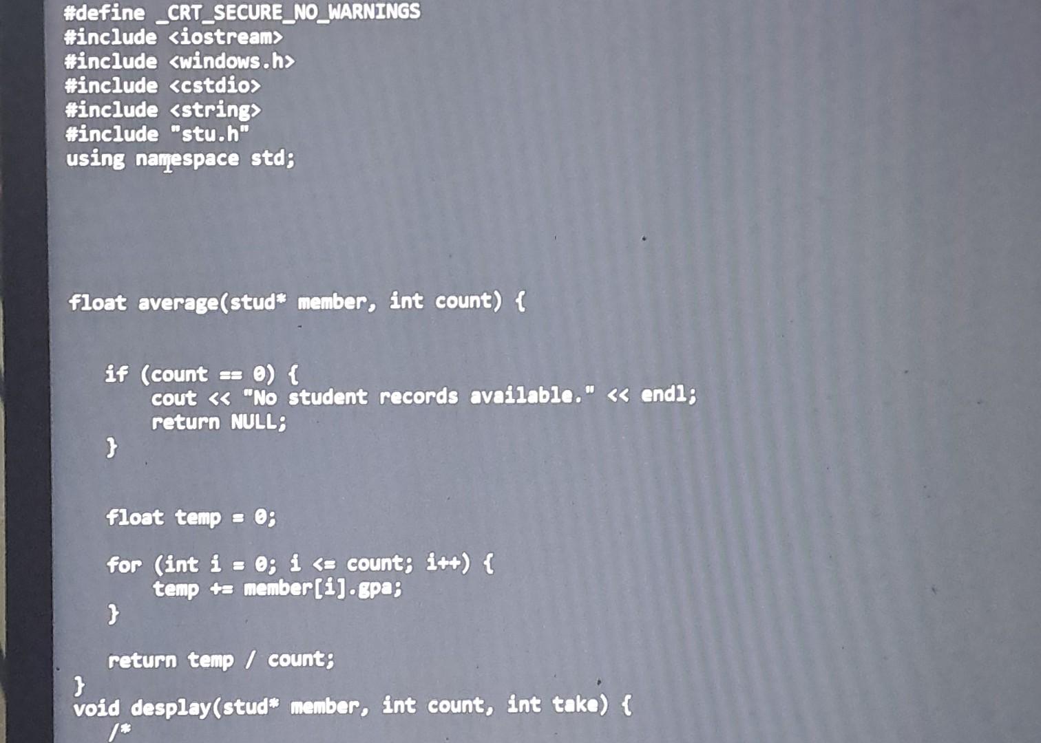 Solved fdefine _CRT_SECURE_NO_MARWINGS finclude ( count =0) | Chegg.com