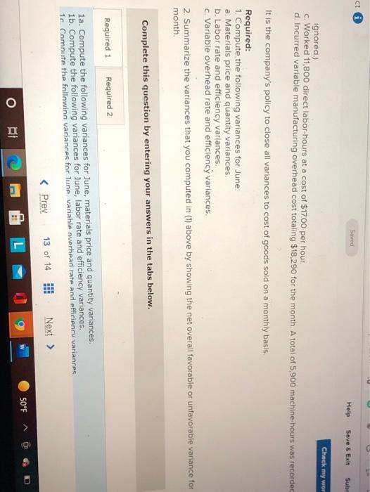 Solved Problem 10-15 (Static) Comprehensive Variance | Chegg.com