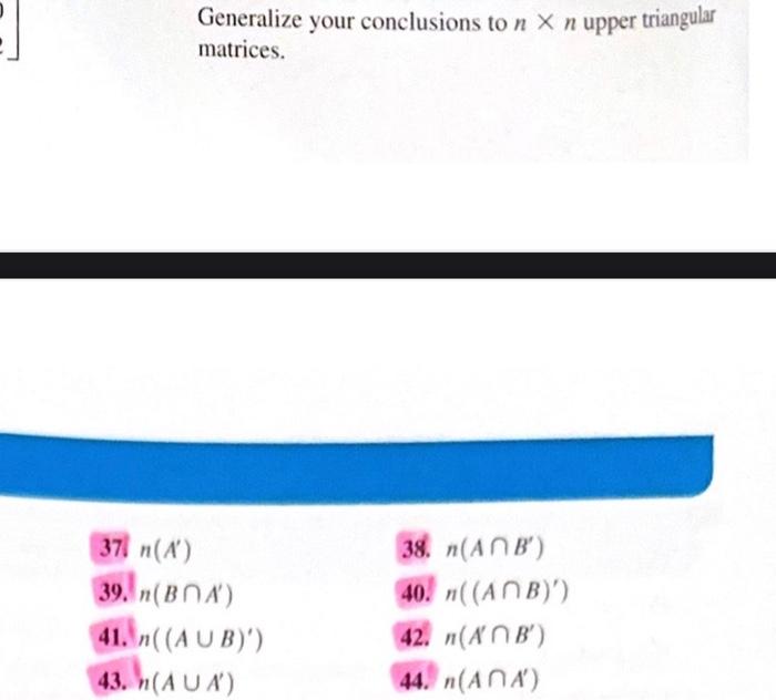Solved Generalize your conclusions to n×n upper triangular | Chegg.com