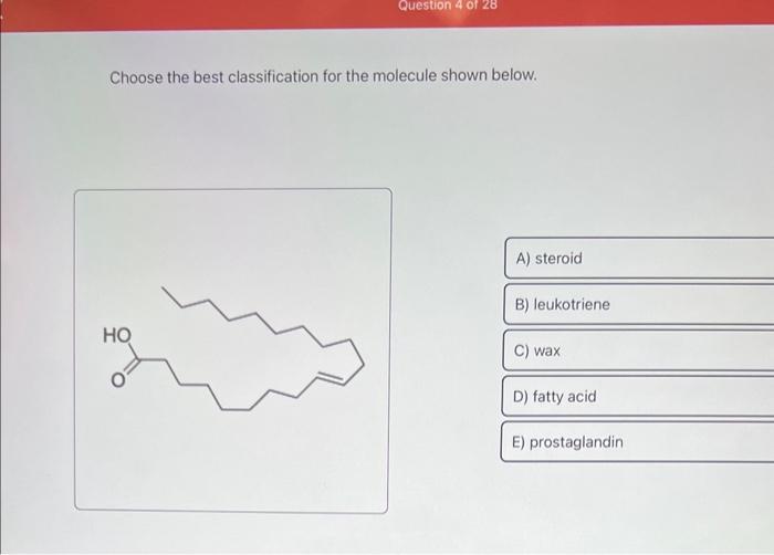 Solved Choose the best classification for the molecule shown | Chegg.com
