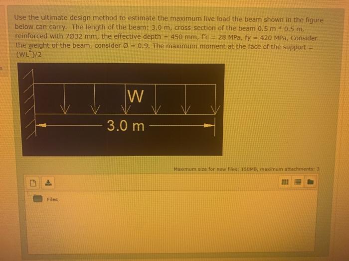 Solved Use the ultimate design method to estimate the | Chegg.com
