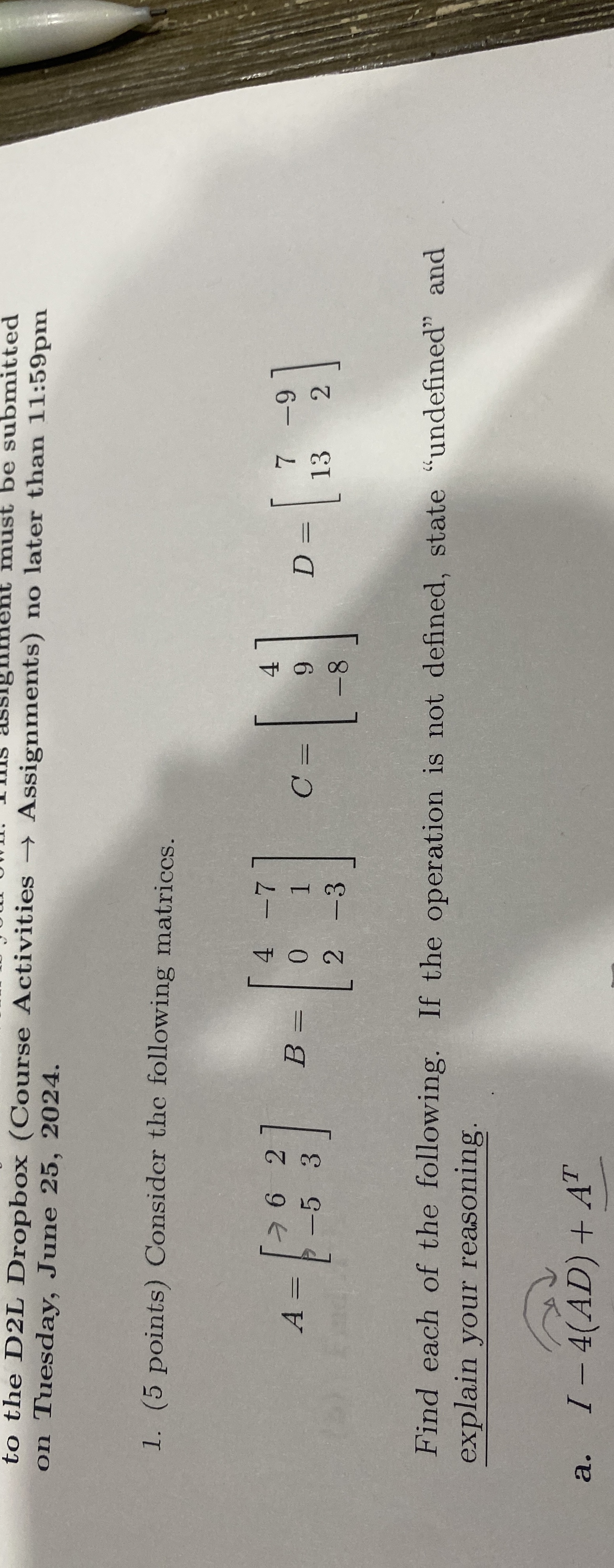 Solved (5 ﻿points) ﻿Consider the following | Chegg.com