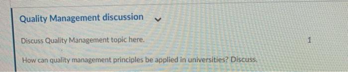Solved Quality Management discussion Discuss Quality | Chegg.com
