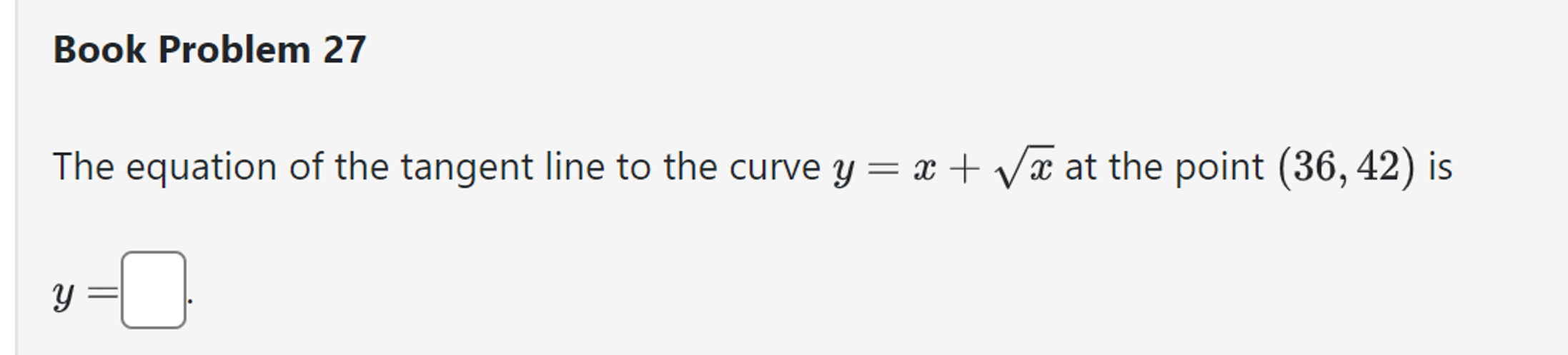 Solved Book Problem 27The equation of the tangent line to | Chegg.com