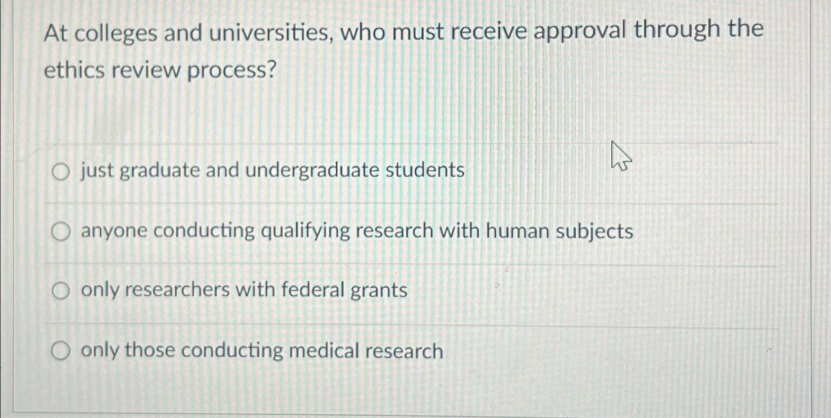 Solved At colleges and universities, who must receive | Chegg.com