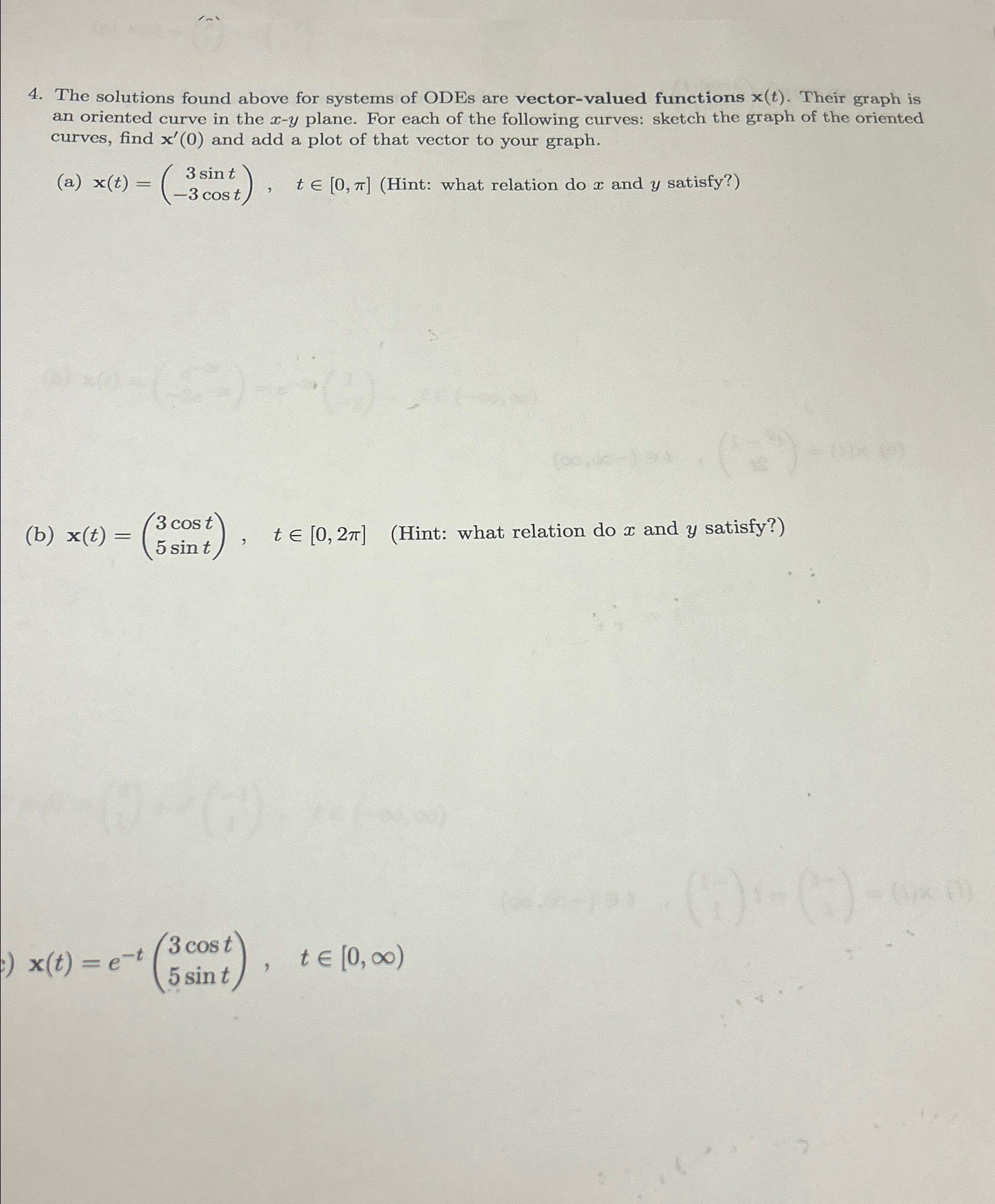 Solved The solutions found above for systems of ODEs are | Chegg.com