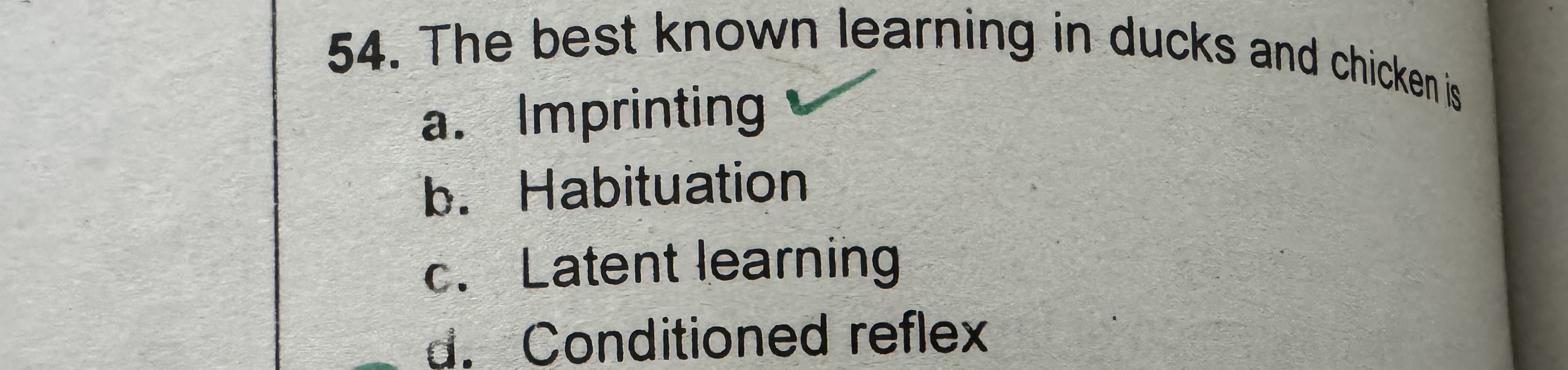 Solved The best known learning in ducks and chicken isa. | Chegg.com