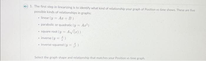 Solved 1. The first step in linearizing is to identify what | Chegg.com