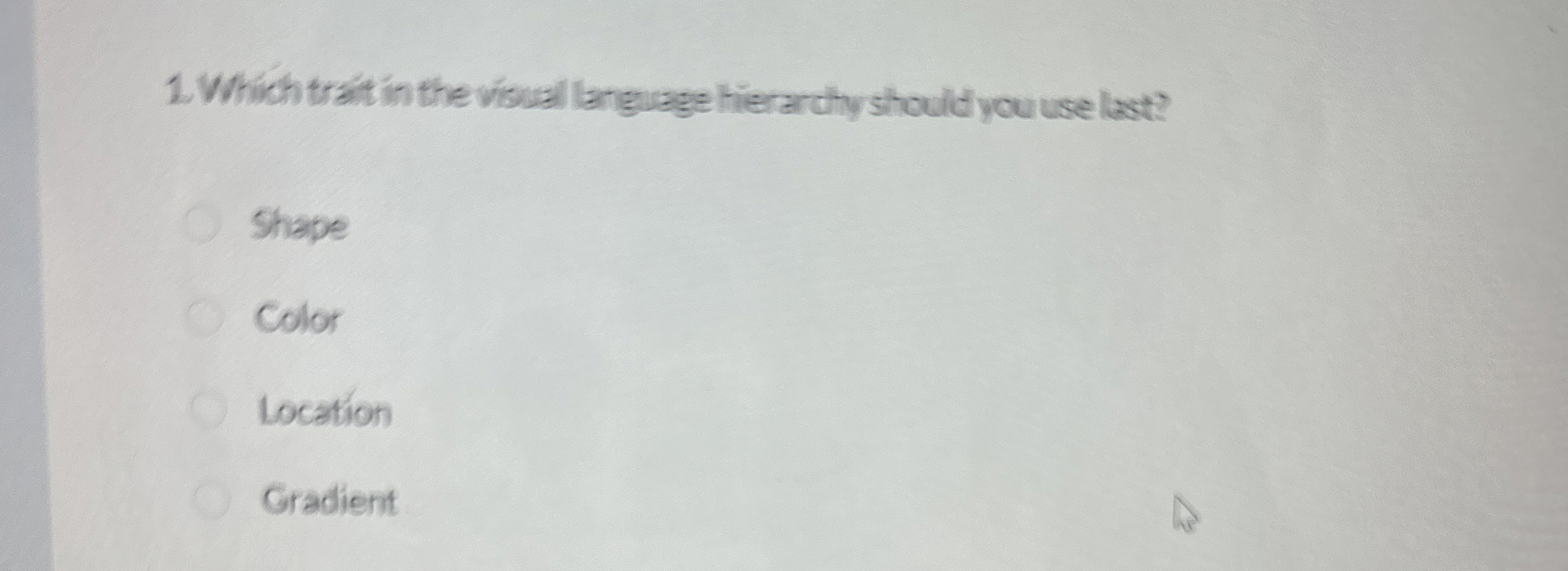 Solved Which trait in the visual language hierarchy should | Chegg.com
