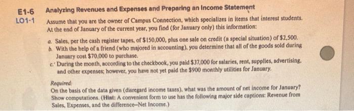 Solved E1-1 LO1-1, 1-2 Matching Definitions with Terms or | Chegg.com