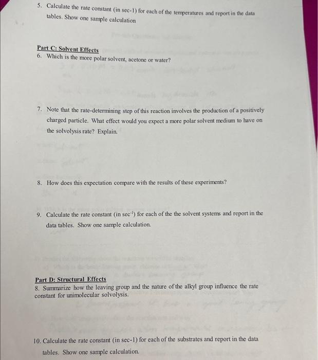 Solved Experimental Data and Calculations: Part A: General | Chegg.com
