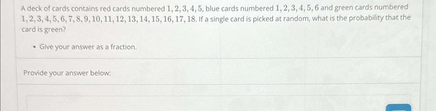 Solved A deck of cards contains red cards numbered | Chegg.com
