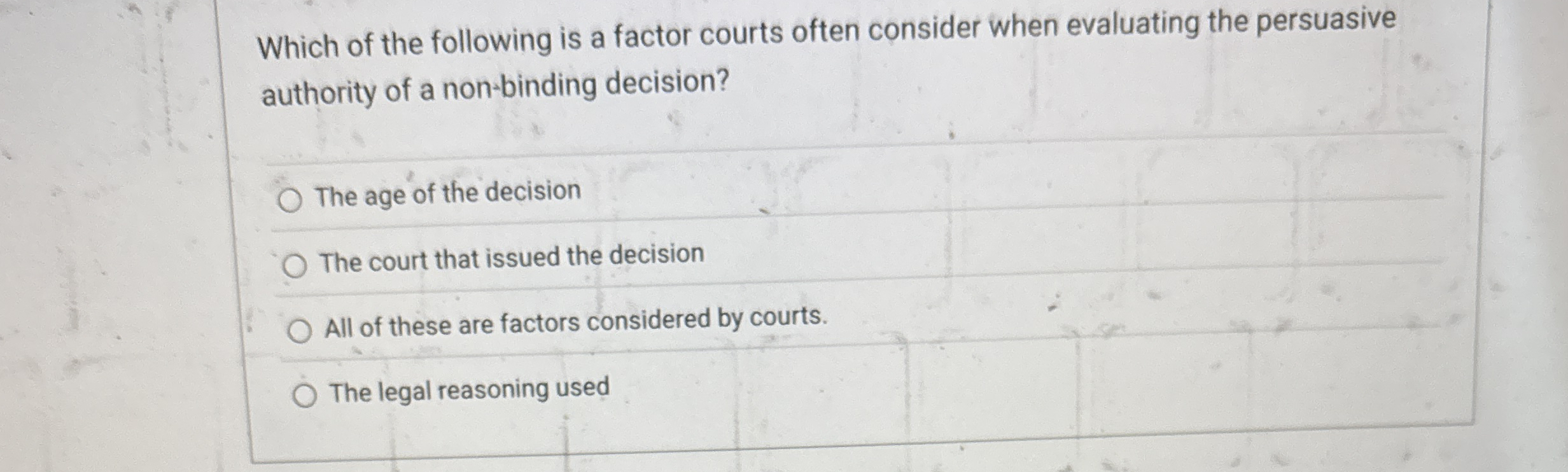 Solved Which of the following is a factor courts often | Chegg.com