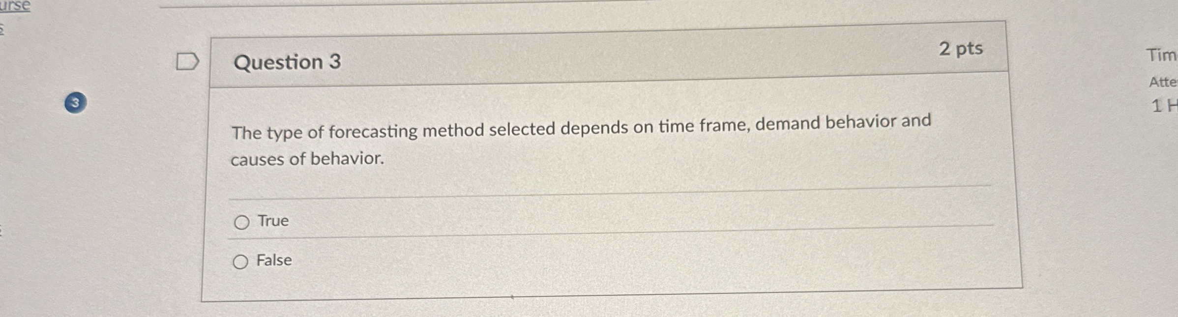 Solved Question 32 ﻿pts3The type of forecasting method | Chegg.com