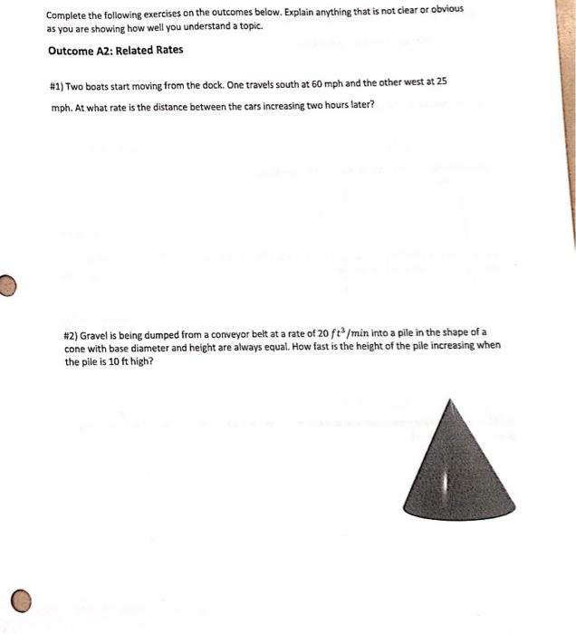 Complete the following exercises on the outcomes | Chegg.com