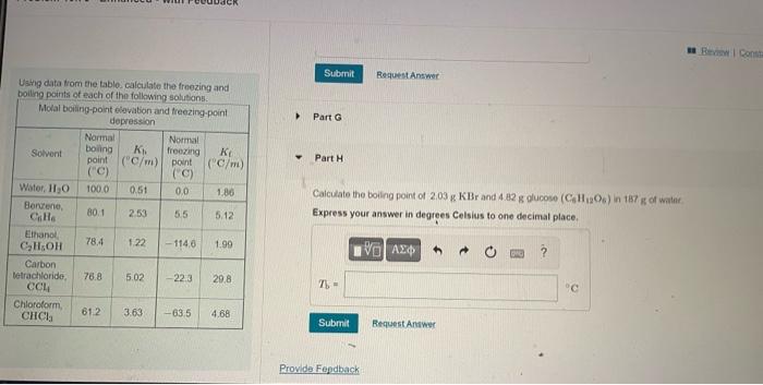 Solved Using data trom the table. calcistate the freezing | Chegg.com