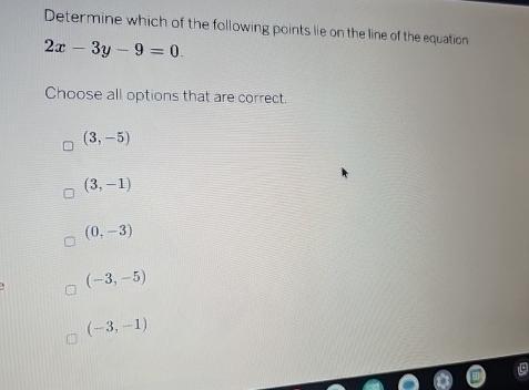 Solved Determine which of the following points lie on the | Chegg.com