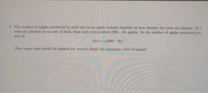 Solved 2. The number of apples produced by each tree in an | Chegg.com
