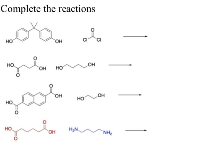 Solved Complete the reactions | Chegg.com