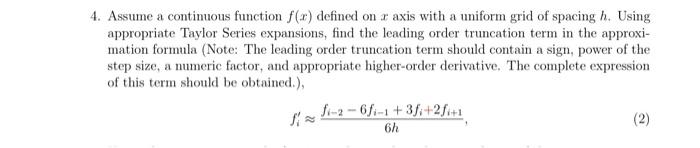 Solved 1. Assume a continuous function f(x) defined on x | Chegg.com