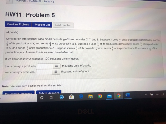 Solved webwork/ma 162s20 /hw11/5 HW11: Problem 5 Previous | Chegg.com