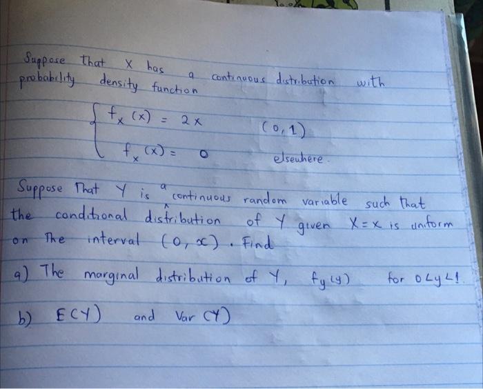 Solved Suppose that probability 9 continuous distribution | Chegg.com