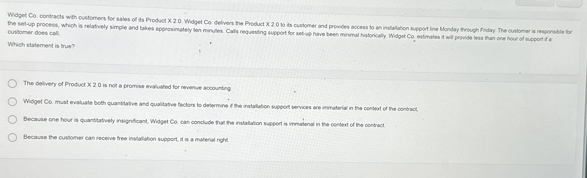High Quality SOLUTION Widget Co. ﻿contracts with customers for sales of ...