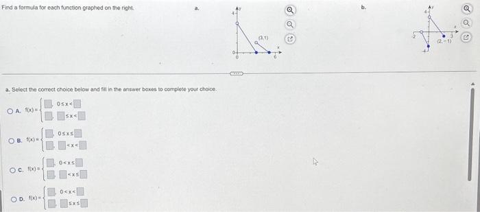 Solved Find a formula for each function graphed on the | Chegg.com