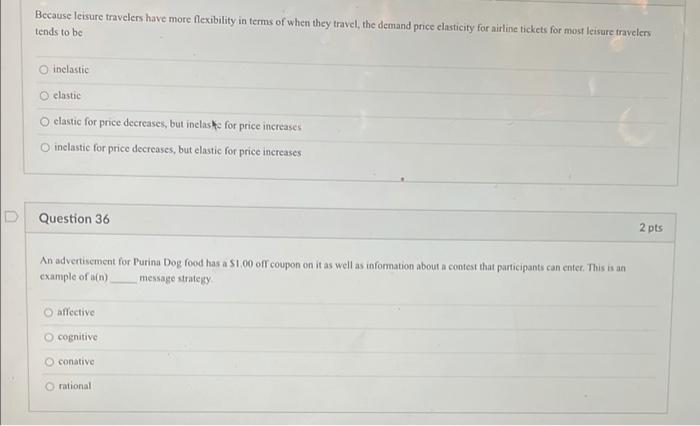 Solved Because leisure travelers have more flexibility in | Chegg.com