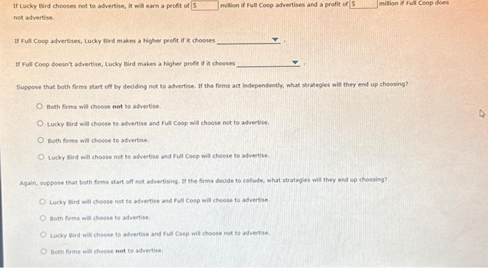 Solved Suppose that two firms, Lucky Bird and Full Coop, are | Chegg.com