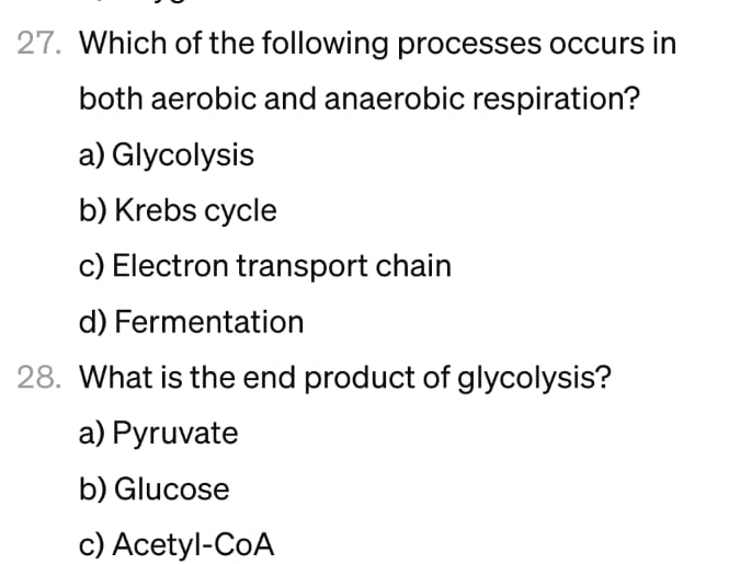 Which of the following processes occurs in both | Chegg.com