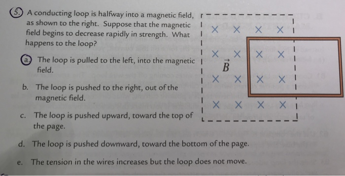 Solved X X 1 (5) A conducting loop is halfway into a | Chegg.com