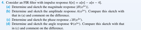 Solved Consider an ﻿FIR filter with impulse response | Chegg.com