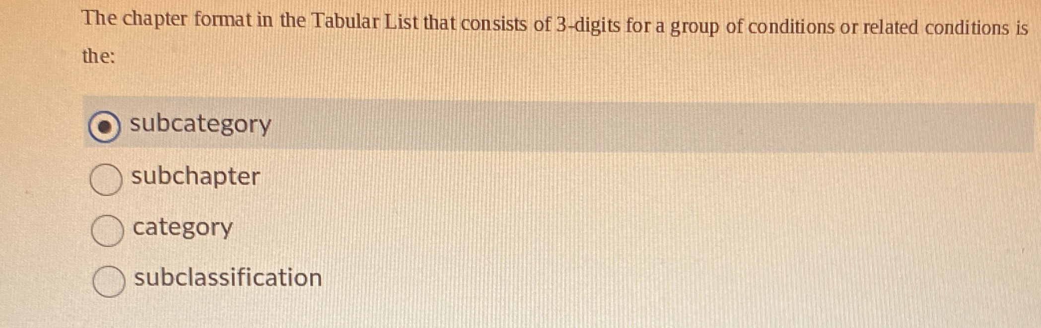 Solved The chapter format in the Tabular List that consists | Chegg.com