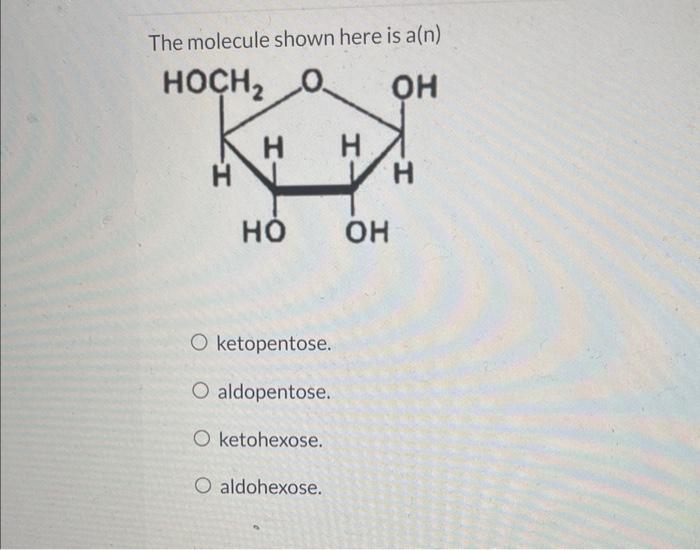 Solved The molecule shown here is a(n) ketopentose. | Chegg.com