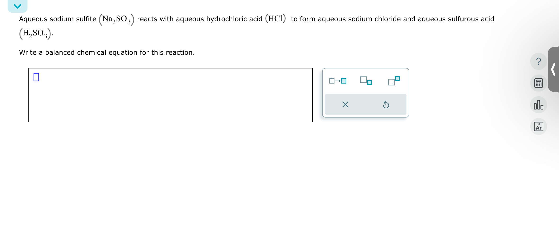 Solved Aqueous sodium sulfite (Na2SO3) ﻿reacts with aqueous | Chegg.com