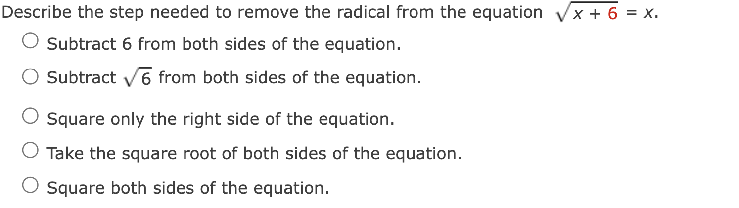 Solved Describe the step needed to remove the radical from | Chegg.com