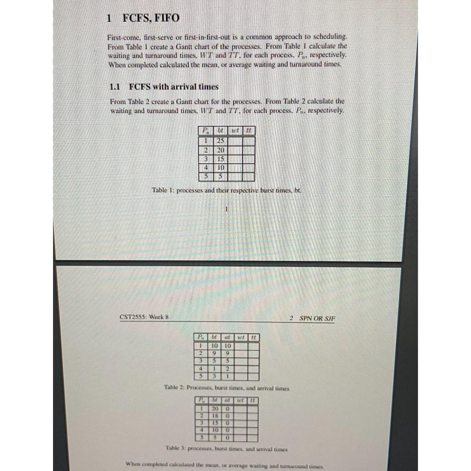 Solved 1 ﻿FCFS, ﻿FIFOFinst-cone, first-serve or | Chegg.com