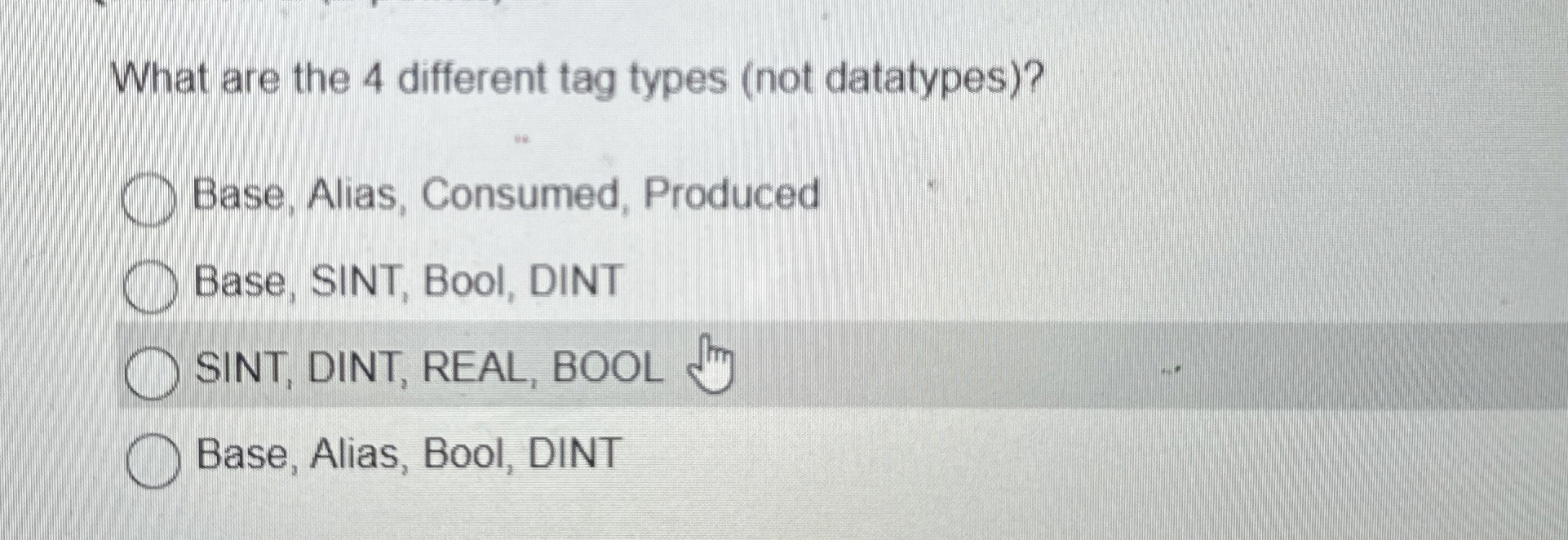Solved What are the 4 ﻿different tag types (not | Chegg.com