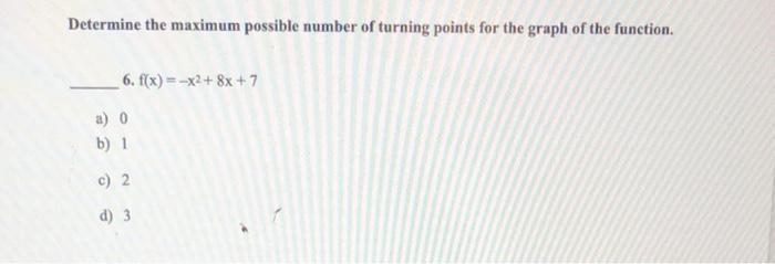 Solved Determine the maximum possible number of turning | Chegg.com