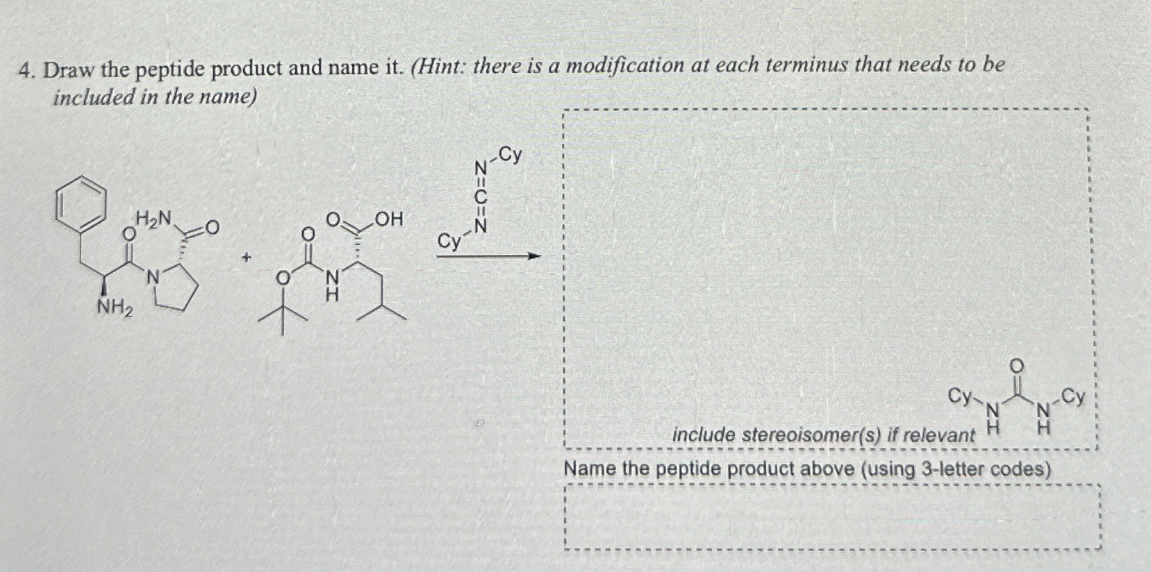RESPOND IN PHOTO FORMAT Draw the peptide product and | Chegg.com